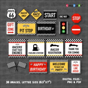 Racing Car Party Signs, Race Car Party Signs, Racing Signs, Race Car ...