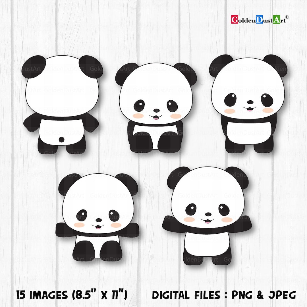 Cute Pandas Clip Art, Panda Clip Art, Panda Clipart, Cute Panda Clipart ...