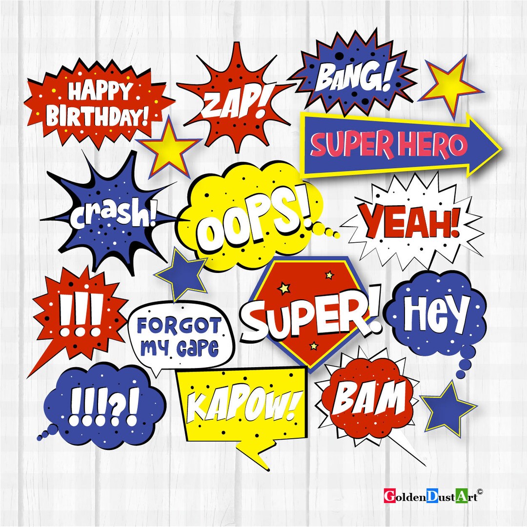 Superhero Photo Booth Props, Superheroes Photo Booth Props, Superhero ...