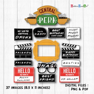 Friends Birthday Party Photo Booth Props, Friends Photo Booth Props ...