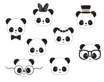 Premium Vector Clipart Kawaii Panda Cute Panda Planning Clipart Instant ...