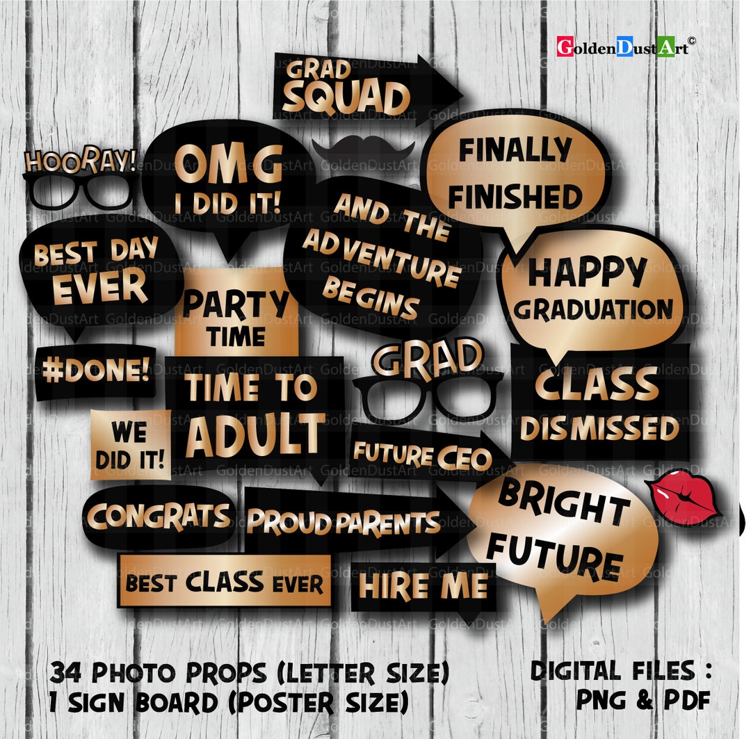 Graduation Photo Booth Props, Graduation Party Props, Graduation Photo ...