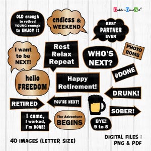 Retirement Photo Booth Props, Retirement Props, Retirement Party Props ...