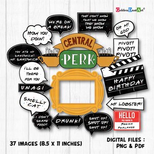 Friends Birthday Party Photo Booth Props, Friends Photo Booth Props ...