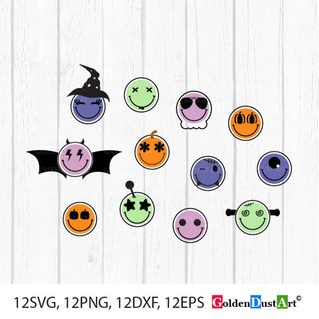 Spooky Smiley Face Svg, Spooky Smiley Face Png, Pumpkin Svg, Fall Svg ...