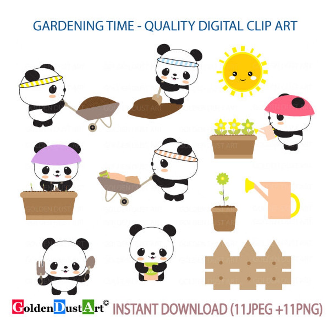 Gardening Digital Clip Art Gardening Clipart Panda Planning - Etsy