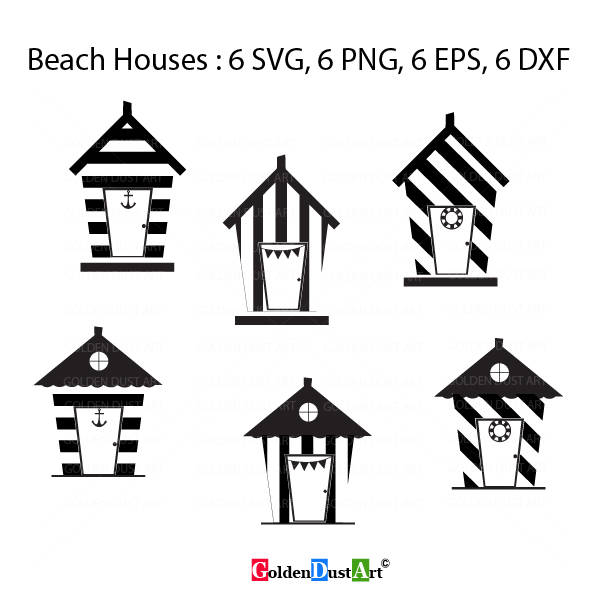 Beach House SVG Beach House Clip Art Set Instant Download | Etsy
