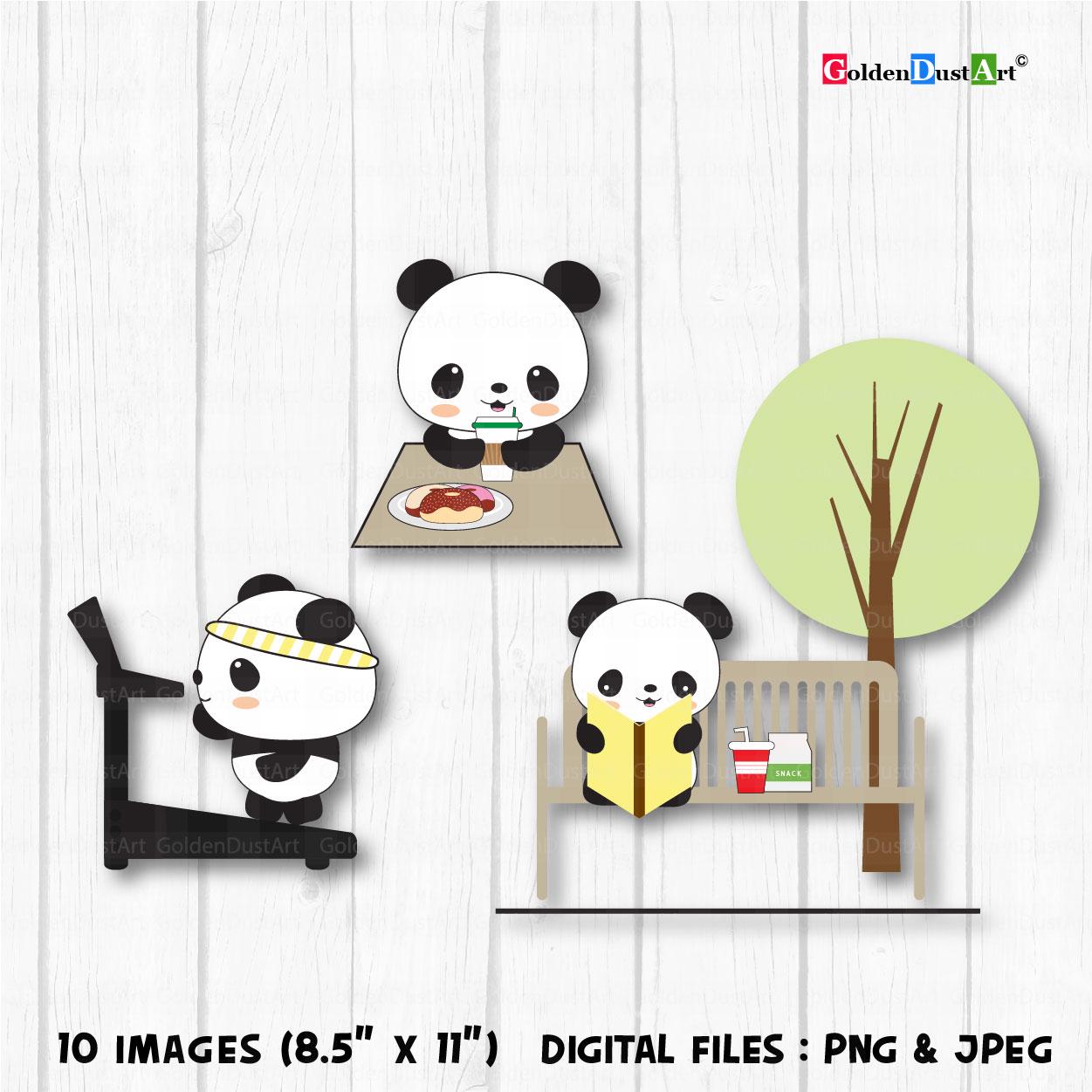 Pandas Activities Clipart, Daily Routines, Panda Planning Clipart ...
