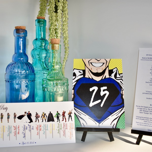 Super Hero Table Numbers - Etsy