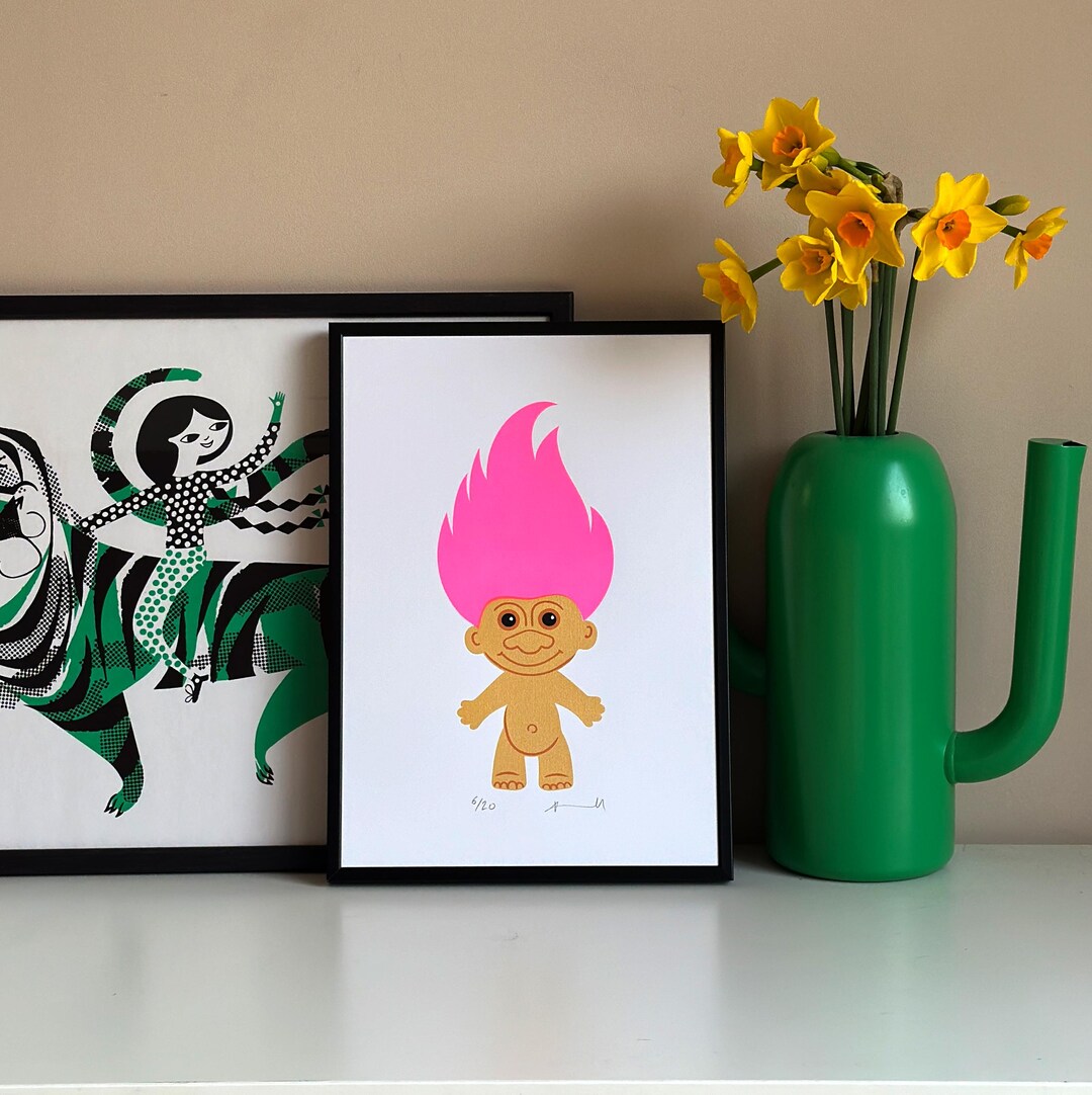 Neon Trolls Screenprint: Signed Limited Edition A4 Art - Etsy
