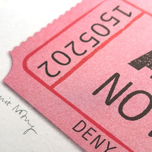 Admit Nothing, Deny Everything Ticket Risoprint / Signed A4 Riso Print ...