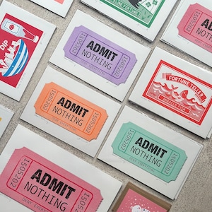 Admit Nothing Ticket Risograph Print: Signed Pop Art, A4 Size - Etsy