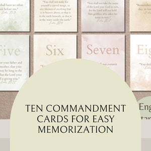 10 Commandment Cards Bible Verse Cards Scripture Memorization Cards ...