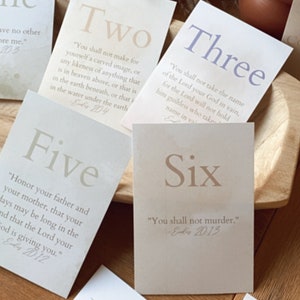 10 Commandment Cards Bible Verse Cards Scripture Memorization Cards ...