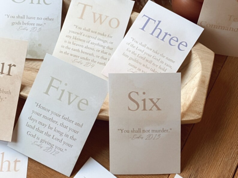10 Commandment Cards Bible Verse Cards Scripture Memorization Cards ...