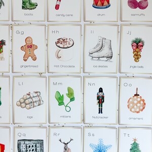 Winter ABC Cards Christmas Printed Alphabet Cards Homeschool Preschool ...