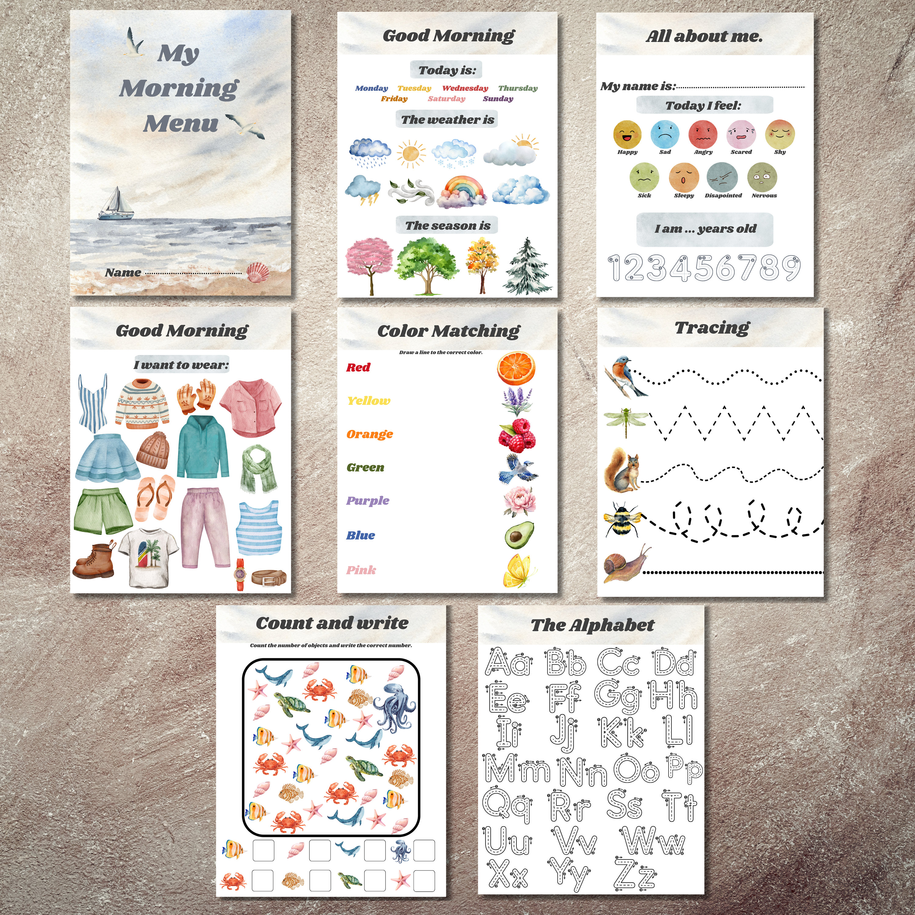 Prek & Kindergarten Morning Menu Nature Inspired Homeschool Morning ...