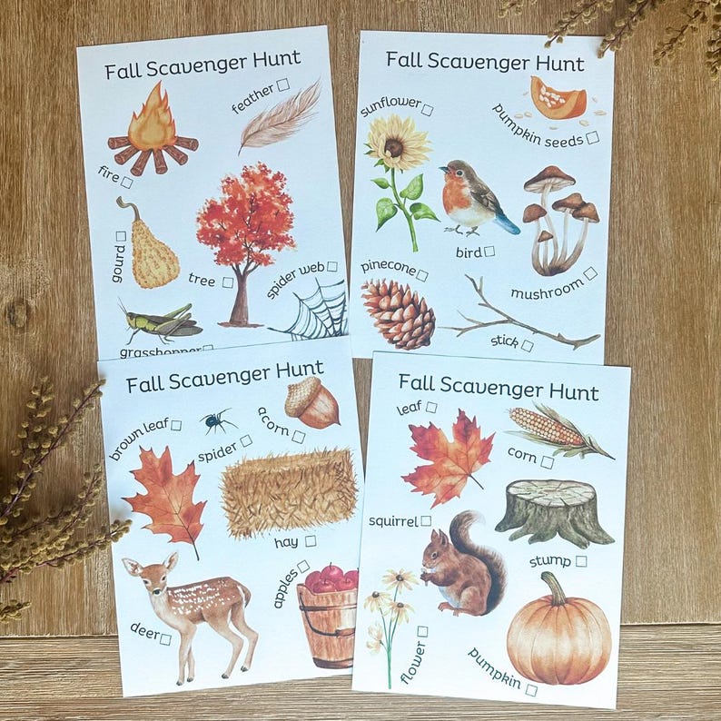 Fall Scavenger Hunt Nature Activity for Kids Printable Games for Kids ...