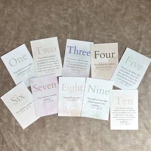 10 Commandment Cards Bible Verse Cards Scripture Memorization Cards ...