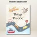 Things That Go Cards for Vehicle Recognition Watercolor Prints for ...