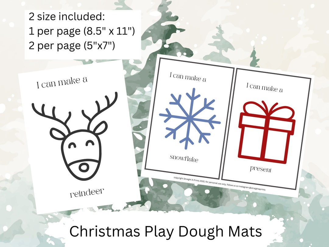 Christmas Play Dough Mats for Kids Play Doh Tools Christmas Gifts for ...