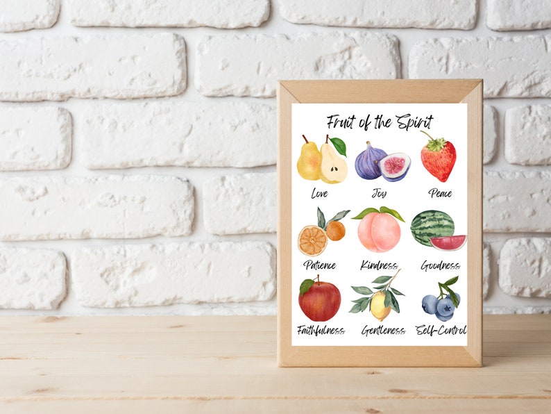 Fruit of the Spirit Poster Homeschool Christian Decor Montessori ...