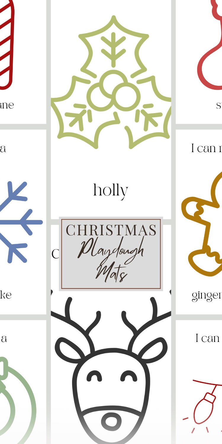 Christmas Play Dough Mats for Kids Play Doh Tools Christmas Gifts for ...