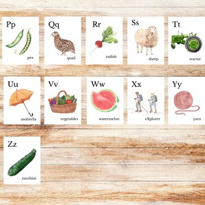 Nature Alphabet Cards / Watercolor ABC Flashcards / Christmas Gift for ...
