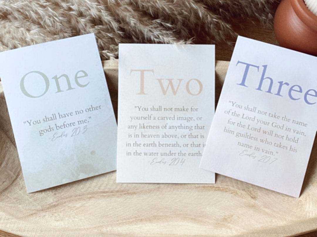 10 Commandment Cards Bible Verse Cards Scripture Memorization Cards ...