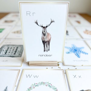 Winter ABC Cards Christmas Printed Alphabet Cards Homeschool Preschool ...