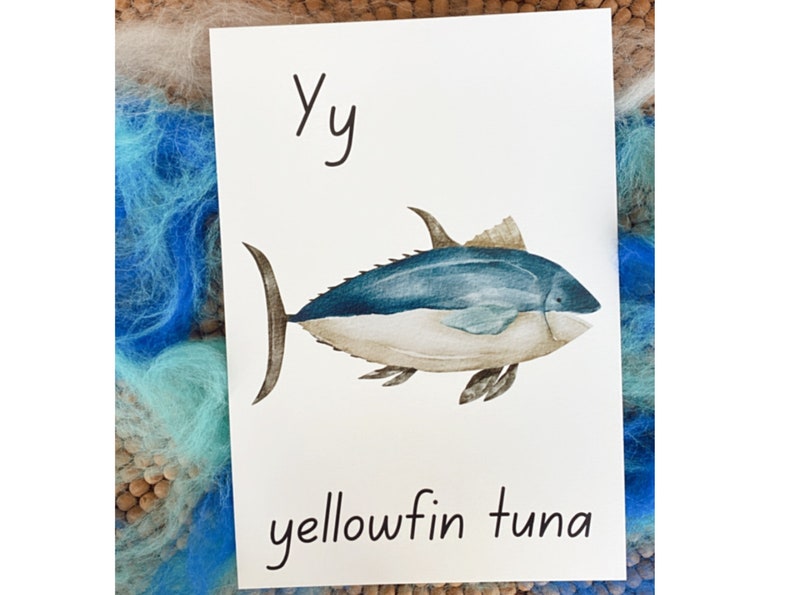 Ocean Alphabet Flash Cards Ocean Theme Flashcards ABC Nature Cards ...