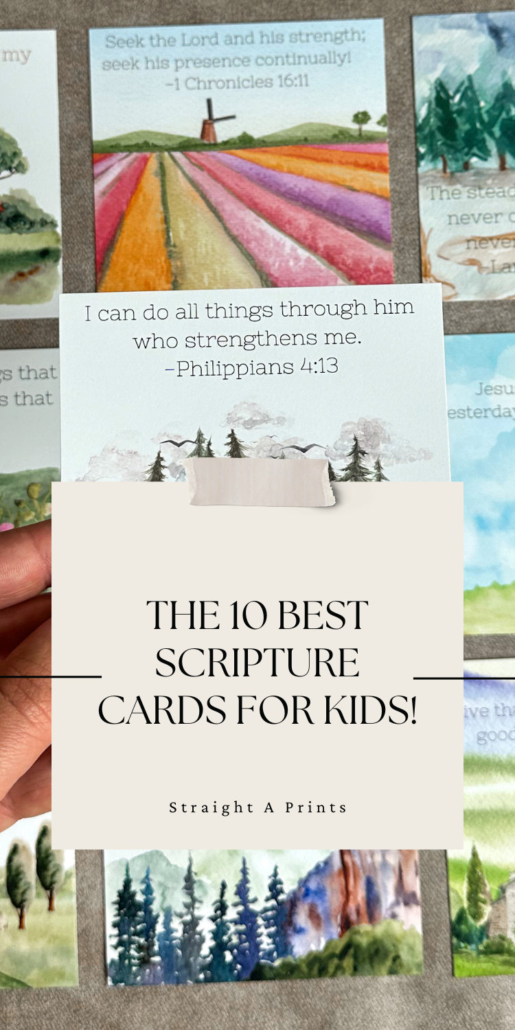 Children's Memory Verse Scripture Cards for Kids Children's Bible Verse ...