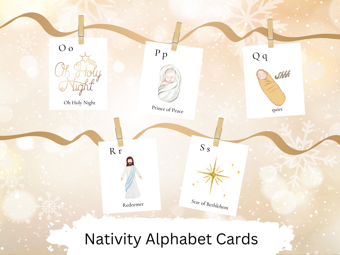 Nativity Alphabet Cards / Nativity Christmas Cards / Winter ABC Cards ...