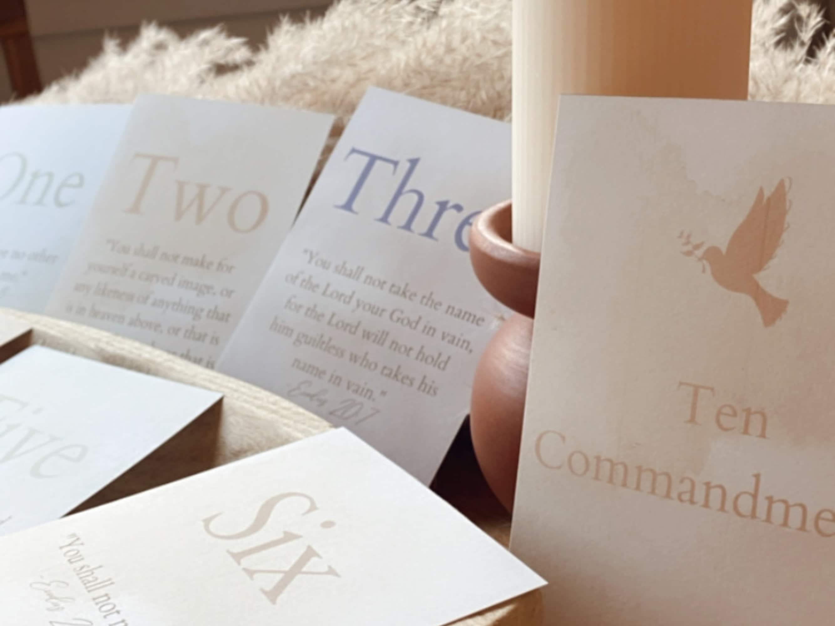 10 Commandment Cards / Bible Verse Cards / Scripture Memorization Cards ...