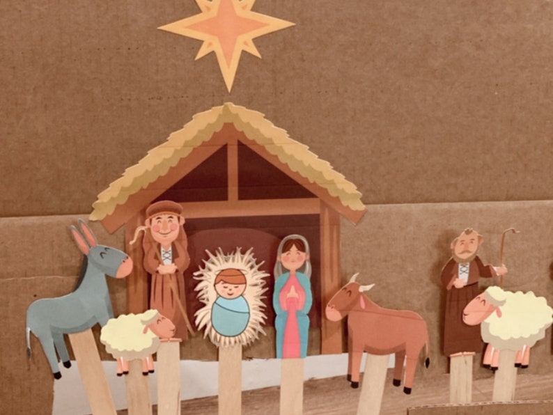Nativity Paper Dolls / Nativity Puppet Show / Nativity Christmas Advent ...