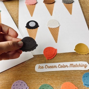 Ice Cream Color Matching Toddler Color Sorting Montessori Toddler ...
