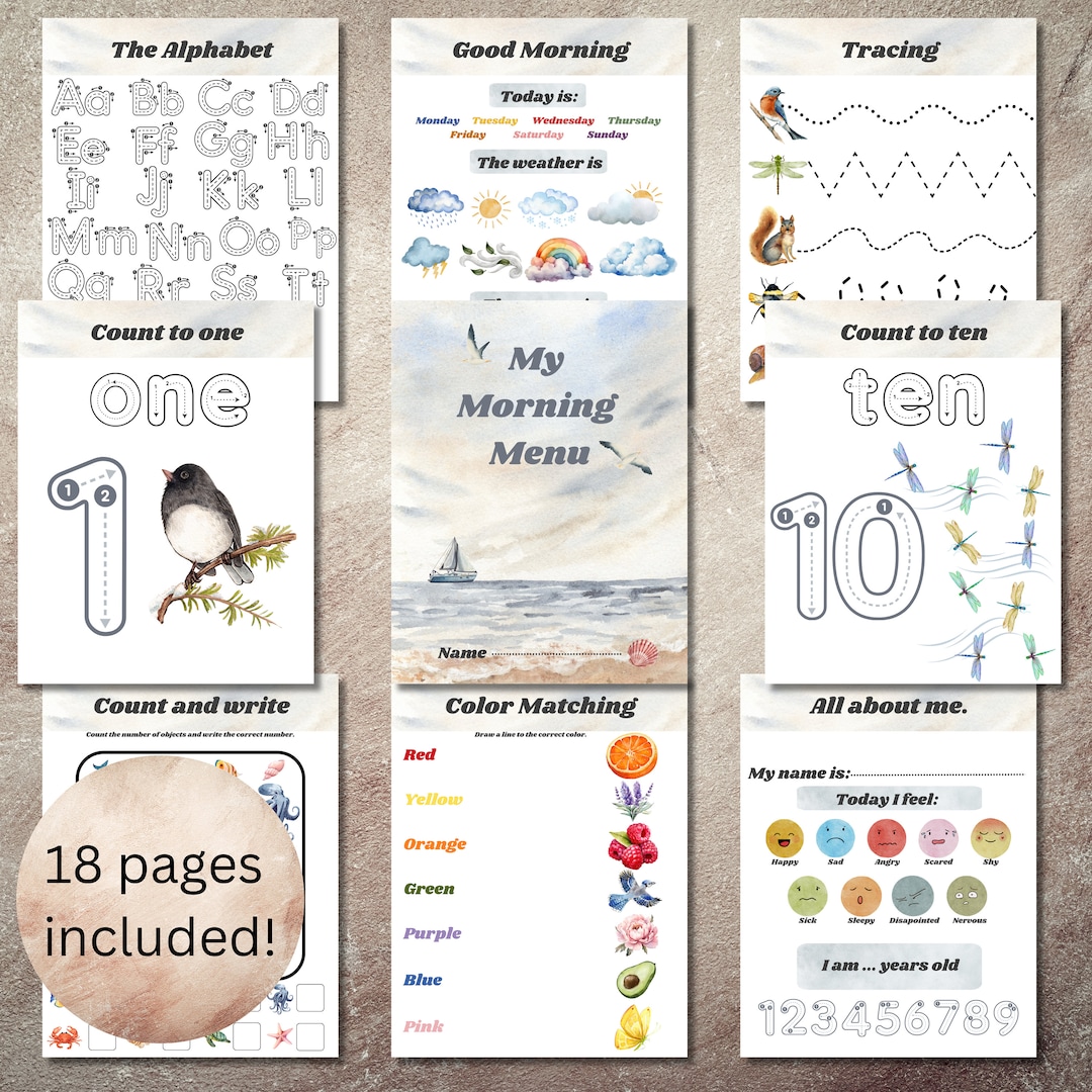 Prek & Kindergarten Morning Menu Nature Inspired Homeschool Morning ...