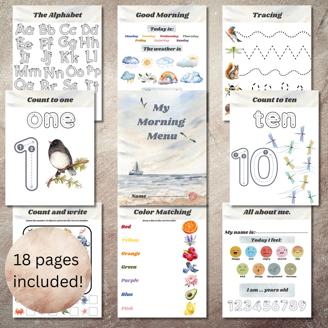 Prek & Kindergarten Morning Menu Nature Inspired Homeschool Morning ...
