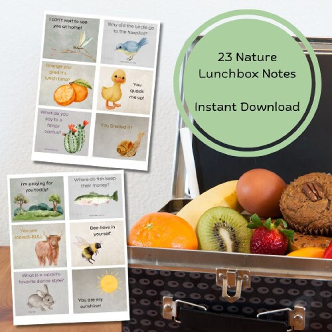 Nature Lunchbox Notes Funny Cards Sweet Notes for Children Nature ...