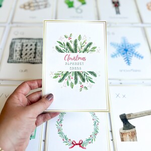 Winter ABC Cards Christmas Printed Alphabet Cards Homeschool Preschool ...