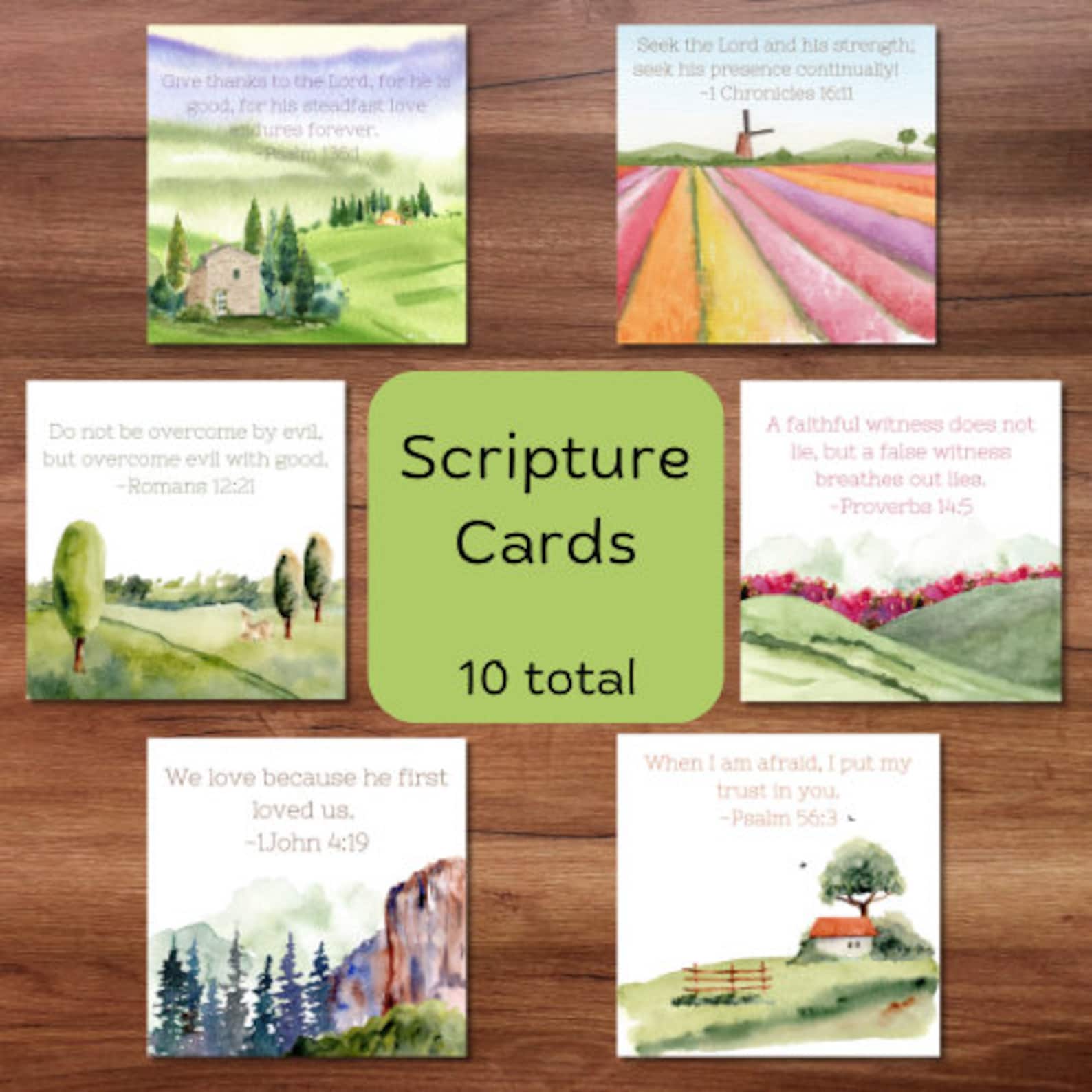 Scripture Cards for Kids Memory Verse Cards Children's Bible Verse ...