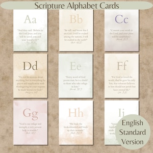Scripture Alphabet Cards Bible Verse ABC Cards Scripture Memorization ...