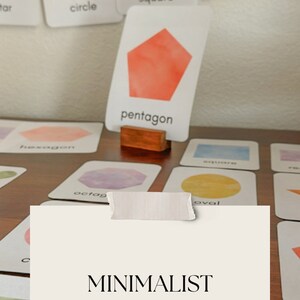 Watercolor Cards for Learning Shapes Minimalist Rainbow Color Shapes ...