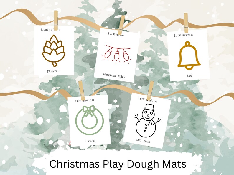Christmas Play Dough Mats for Kids Play Doh Tools Christmas Gifts for ...