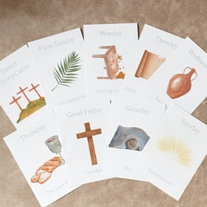 Easter Story Cards Christian Easter Flashcards Easter Basket Stuffers ...
