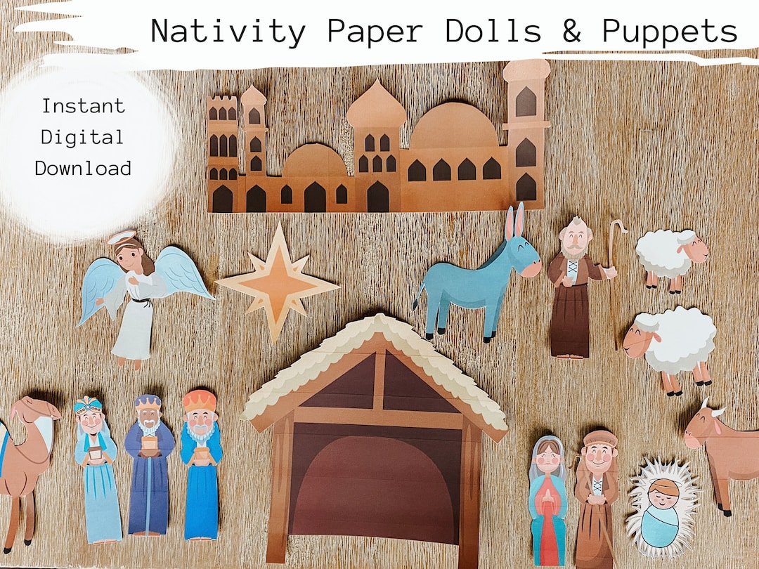 Nativity Paper Dolls Nativity Puppet Show Nativity Christmas Advent ...