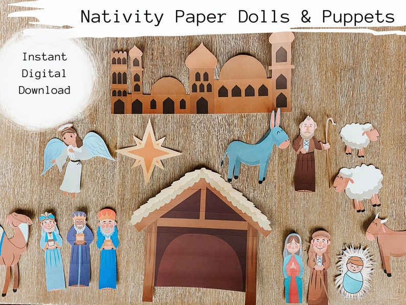 Nativity Paper Dolls Puppet Show, Christmas Advent Activity (digital ...