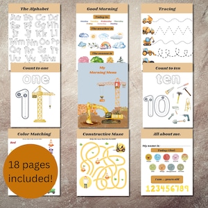 Prek & Kindergarten Morning Menu Construction Theme Morning Basket ...