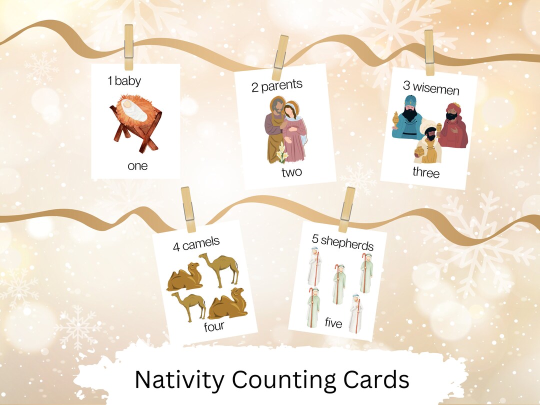 Nativity Counting Cards / Nativity Advent Cards for Kids / - Etsy