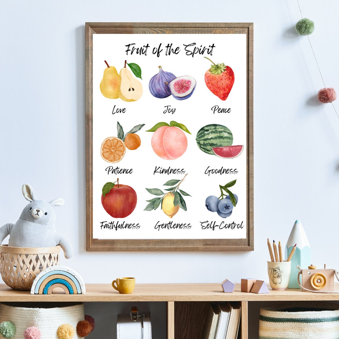 Fruit of the Spirit Poster Homeschool Christian Decor Montessori ...